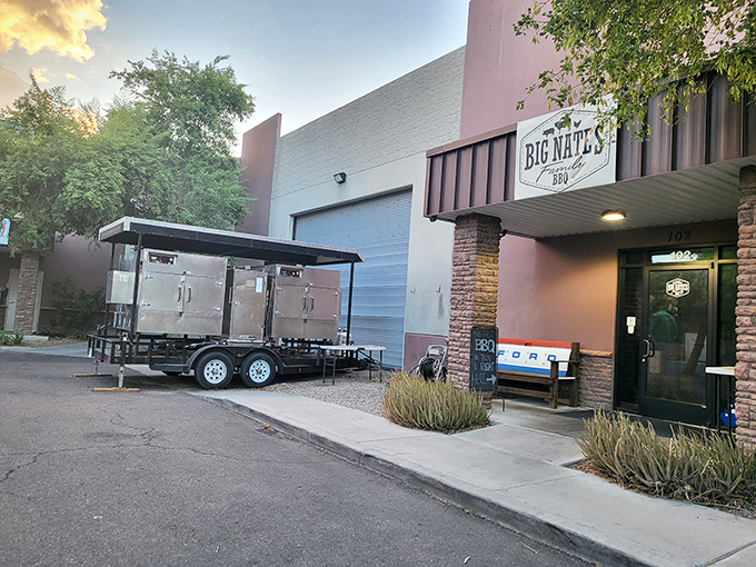 The unassuming exterior of Big Nate's might fool you, but barbecue wisdom teaches us: the humbler the building, the better the brisket.