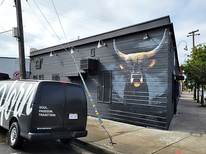 The unassuming black exterior with its white bull skull logo is barbecue's version of a speakeasy &ndash; you're not supposed to find greatness this easily.