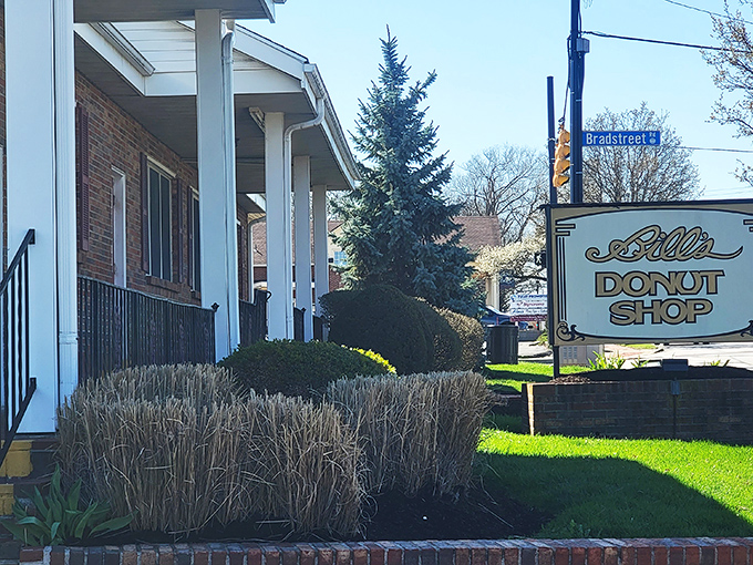 The unassuming brick exterior of Bill's Donut Shop hides a wonderland of fried dough treasures that locals have cherished for decades.