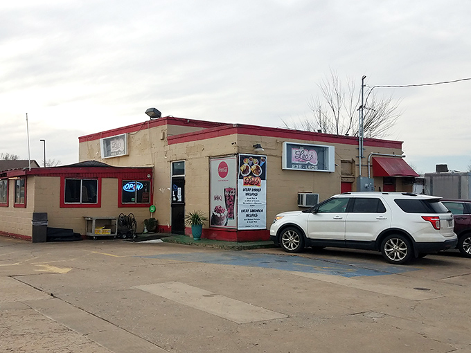 The unassuming exterior of Leo's BBQ stands as a testament to the barbecue truth: the humbler the building, the more heavenly the meat inside.