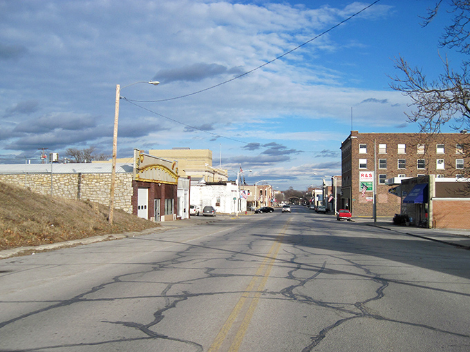 Brick storefronts line Atchison's downtown, where your retirement dollars stretch further than your grandmother's secret cookie recipe..