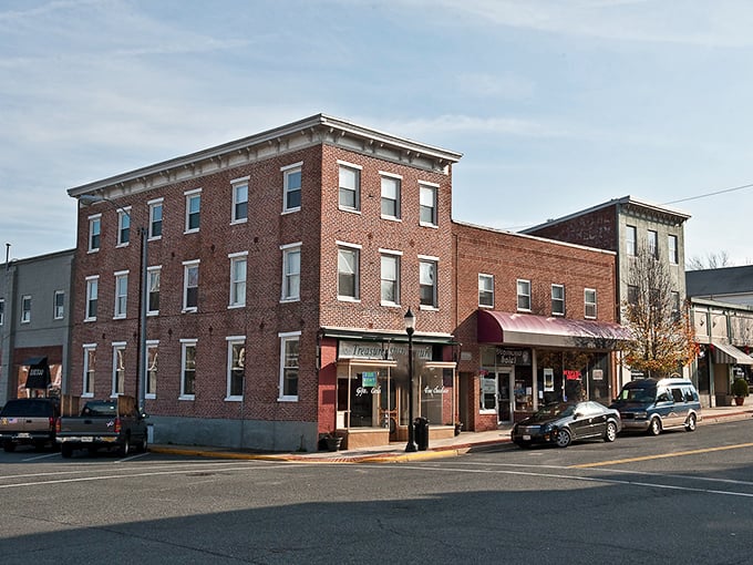 Historic charm meets small-town affordability on Washington Street, where brick buildings house local businesses instead of chain stores that charge chain prices.
