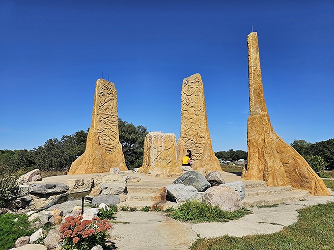 The Missouri River curves gracefully through autumn-painted hills, reminding us that Nebraska's landscape has more plot twists than a good mystery novel.