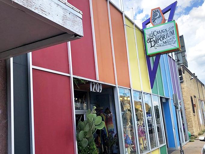 Dreamcatcher heaven! The ceiling at Craig's looks like what happens when a cosmic spider decides to redecorate with neon and good vibes.