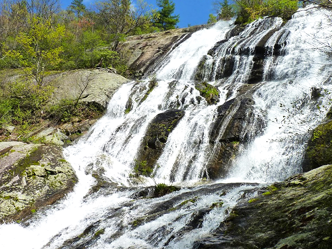 Nature's own water feature&mdash;Crabtree Falls cascades down ancient rock faces like liquid crystal, catching sunlight in ways no home fountain could ever dream of matching.