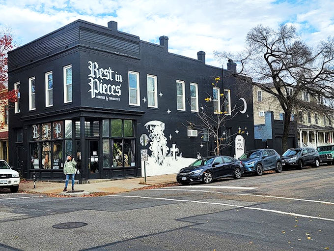 The black facade of Rest In Pieces stands like a gothic exclamation point amid Richmond's historic architecture, beckoning the curious and the brave alike.