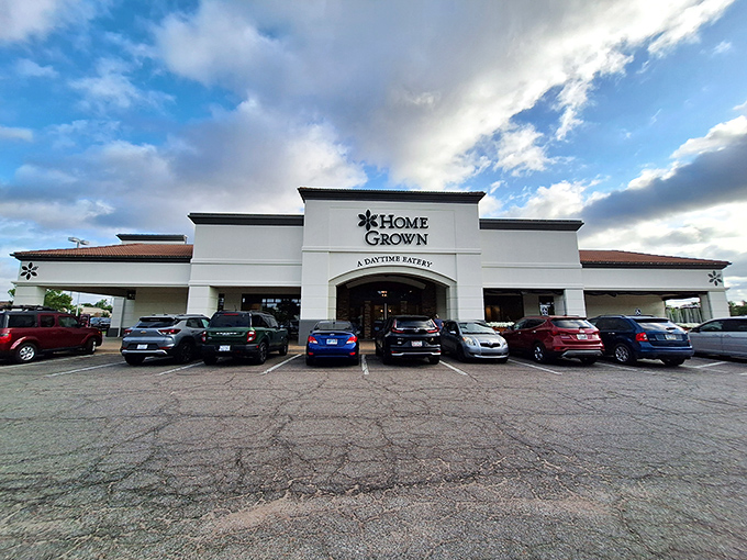 HomeGrown's welcoming exterior at Bradley Fair promises breakfast bliss beyond those doors. The daytime eatery's clean lines and simple signage hint at the culinary magic waiting inside.