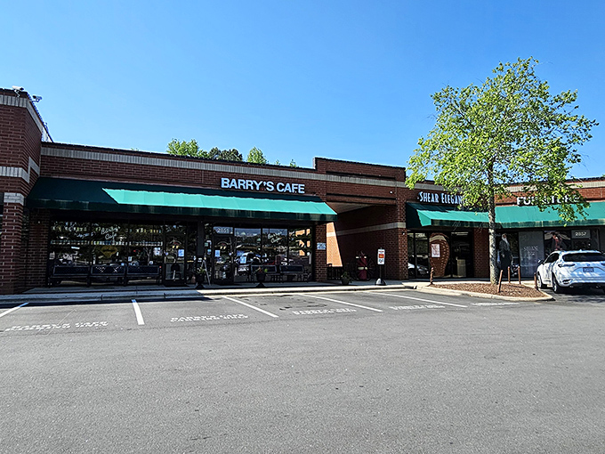 The unassuming brick exterior of Barry's Cafe might fool you, but locals know this Raleigh strip mall hides breakfast paradise inside.