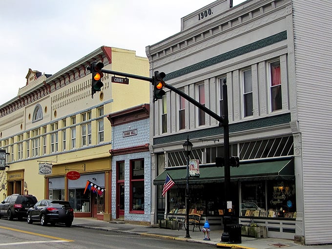 Historic brick buildings line Lewisburg's charming streets, where culinary adventures await behind every beautifully preserved fa&ccedil;ade.