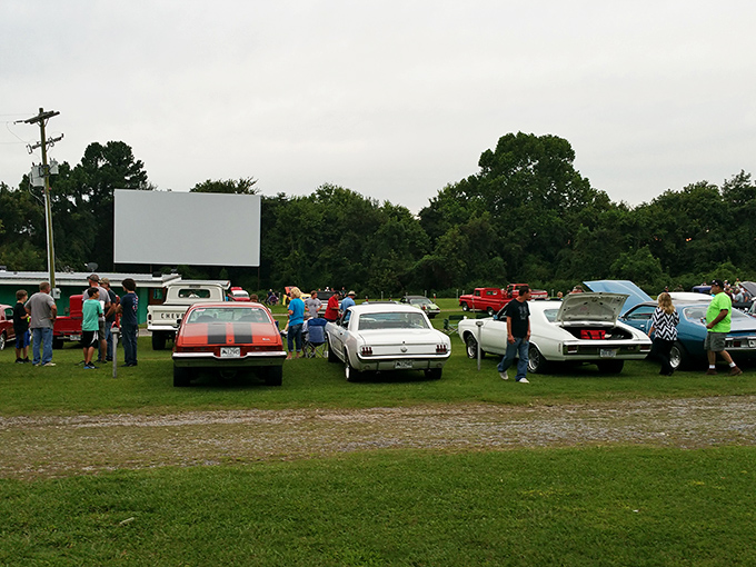 Classic cars line up at the Kenda Drive-In, where nostalgia isn't just served&mdash;it's parked right next to you on movie night.