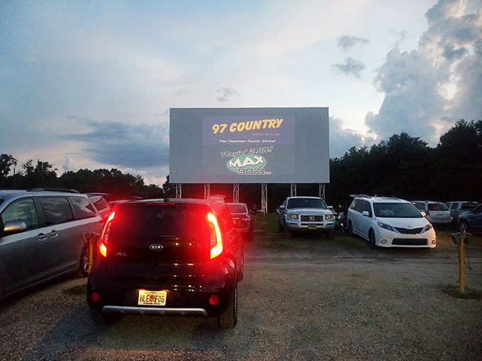 Cars line up as dusk settles over the Silver Moon's massive screen. There's something magical about watching advertisements for local businesses before the main feature begins.