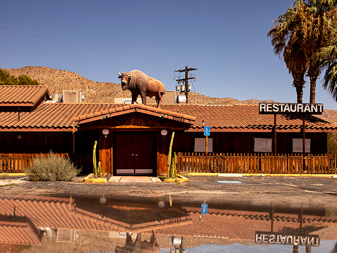 The giant yellow and pink buffalo on the roof isn't a desert mirage&mdash;it's your signal that pasta paradise awaits at Spaghetti Western in Morongo Valley.