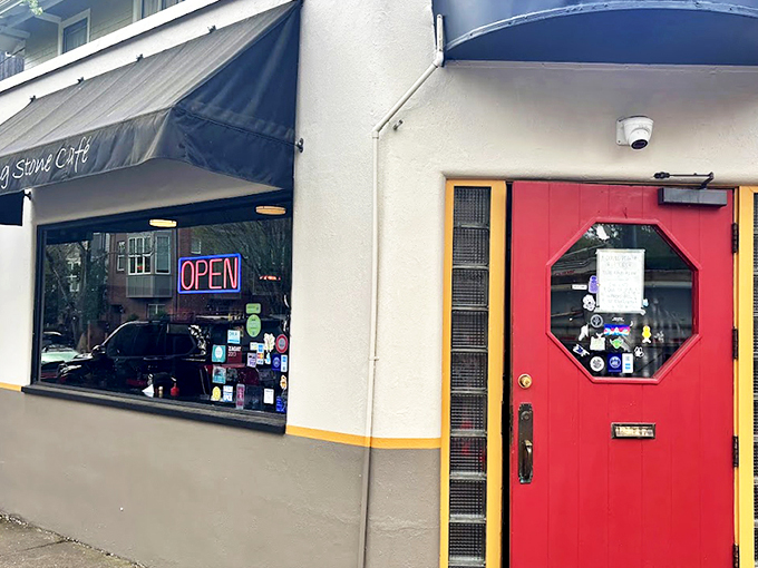 That iconic red door with its octagonal window is like Portland's breakfast bat signal&mdash;when it's lit, deliciousness awaits inside.