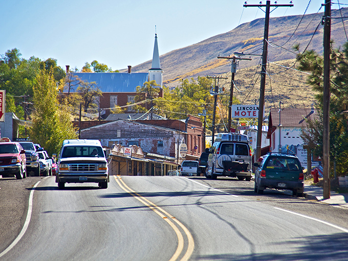Main Street tells Austin's story at a glance—historic buildings, mountain backdrop, and that signature small-town rhythm where nobody's in a hurry.
