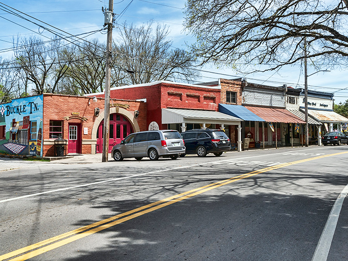 Bell Buckle's main street looks like a movie set where time decided to take a leisurely Southern vacation. Those brick storefronts have stories to tell.