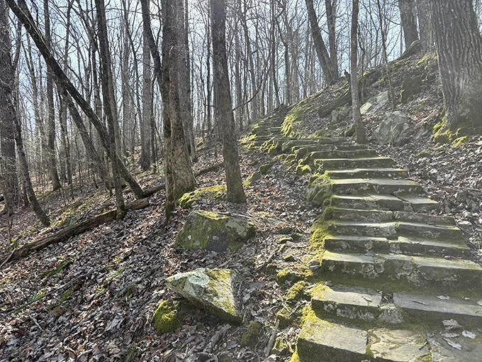 These moss-kissed stone steps have been silently telling their Depression-era stories for nearly a century. History you can literally walk on.