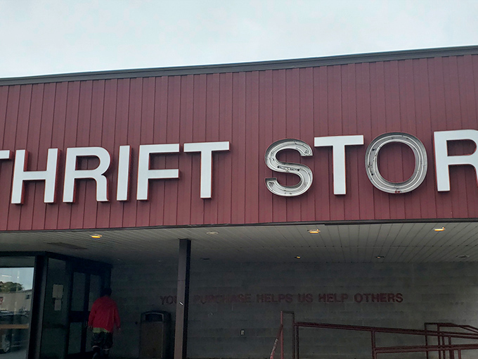The iconic red exterior beckons like a siren song to treasure hunters. This unassuming building houses thousands of potential stories waiting to be discovered.