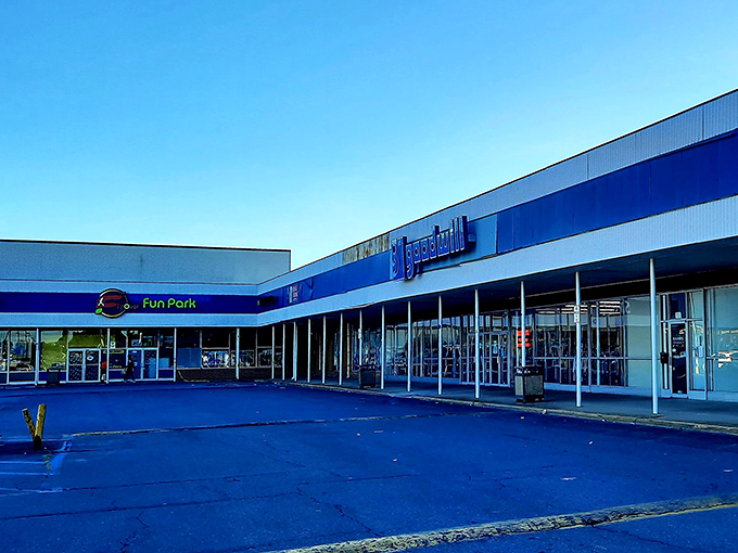 The blue-and-white facade of Dover's Goodwill beckons like a siren song to treasure hunters. What wonders await behind those sliding doors?
