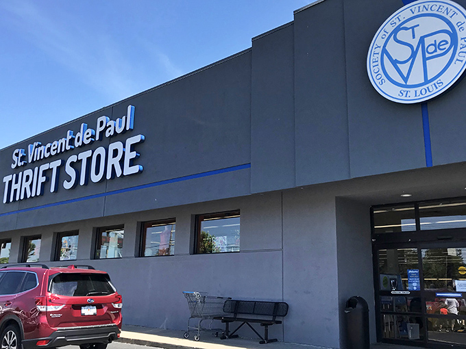 The unassuming exterior of St. Vincent de Paul Thrift Store in St. Ann hides a treasure trove within&mdash;like finding a speakeasy, but for vintage bargains.