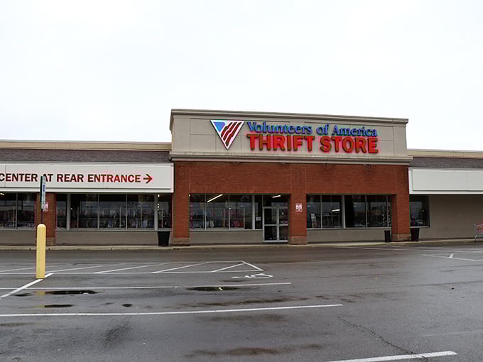 The unassuming brick facade of VOA Thrift Store on West Henderson Road hides a treasure trove of possibilities waiting inside.