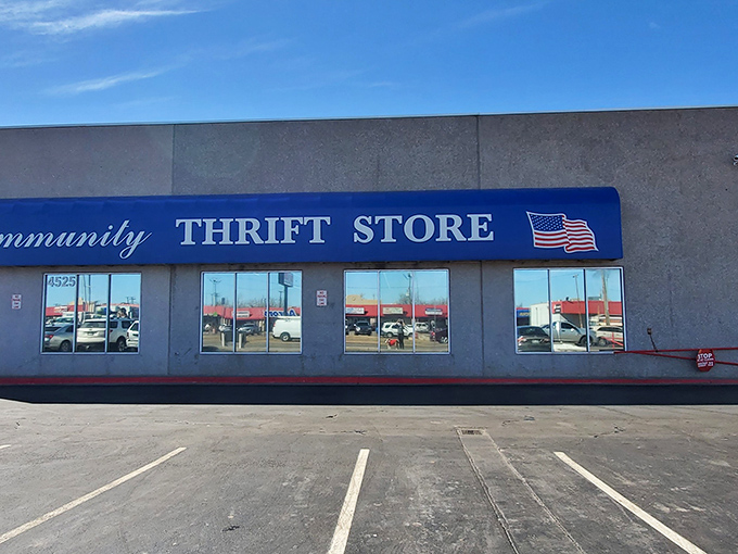 The unassuming blue awning of Community Thrift Store beckons like a portal to treasure-hunting paradise. Oklahoma's bargain hunters know what awaits inside.