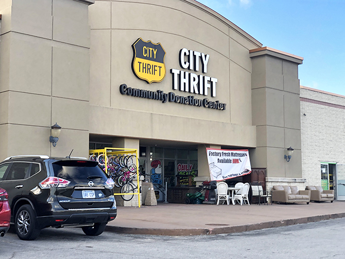 The unassuming exterior of City Thrift belies the treasure trove within&mdash;like finding a portal to another dimension disguised as a strip mall storefront.