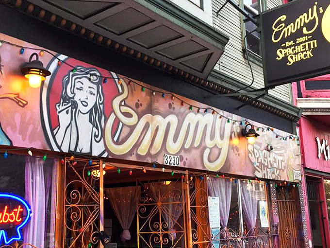 The vibrant storefront looks like what would happen if Italian comfort food and San Francisco funk had a beautiful baby together.