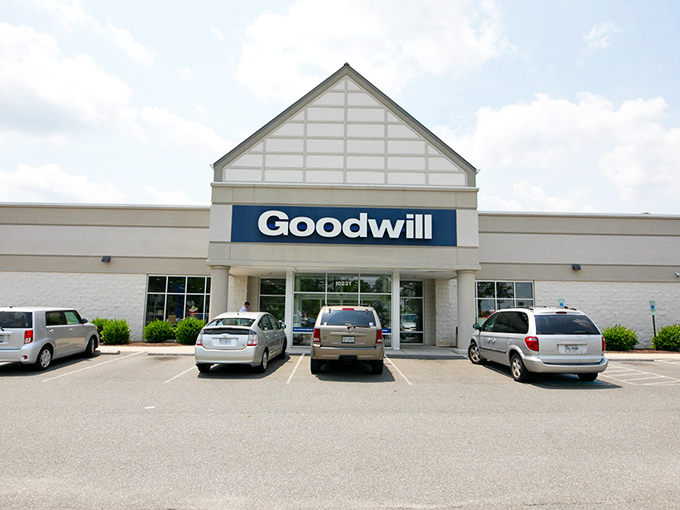 The unassuming exterior of Goodwill in Glen Allen hides a treasure trove within. Like a retail speakeasy, only the initiated know what wonders await inside.