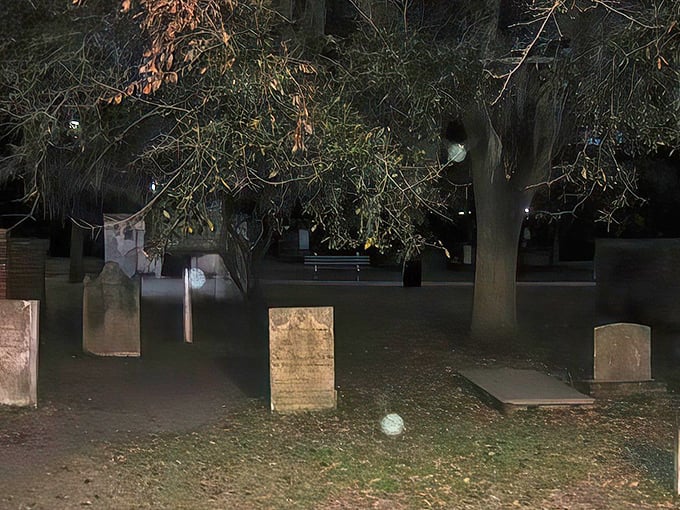 Spanish moss drapes over ancient brick structures like nature's funeral veil, creating an atmosphere that's both serene and slightly spine-tingling.