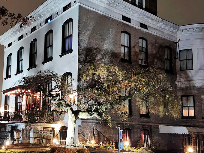 The Lemp Mansion after dark is when the real show begins. Those glowing windows aren't just architectural features&mdash;they're portals where the past peers into our present.