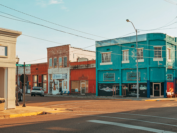 Downtown Clarksdale stands as a living museum of Mississippi Delta history, where brick buildings have absorbed decades of blues notes and barbecue smoke. 