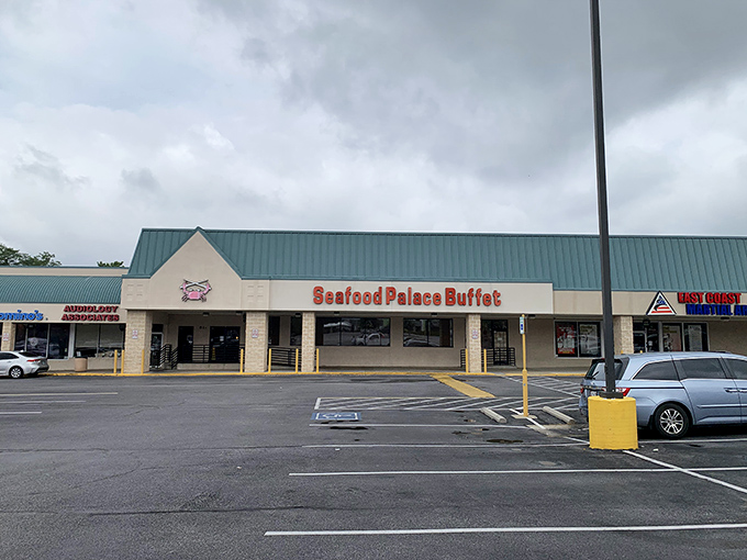 The unassuming exterior of Seafood Palace Buffet hides a seafood wonderland within. Like finding a pearl in an oyster, the real treasure awaits inside.