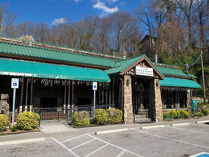 The green awnings and rustic stone exterior aren't trying to impress anyone&mdash;they don't need to. What waits inside has been speaking for itself for decades.