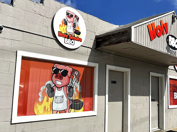 The cartoon pig mascot says it all &ndash; this unassuming cinder block building houses barbecue treasures that would make even vegetarians reconsider their life choices.