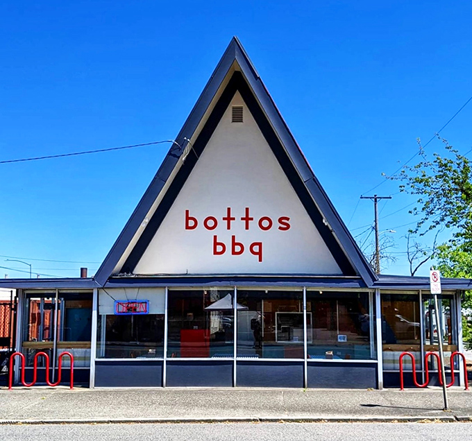 The A-frame architecture isn't just charming&mdash;it's a smoke signal to barbecue lovers that something special awaits inside this Portland treasure. 