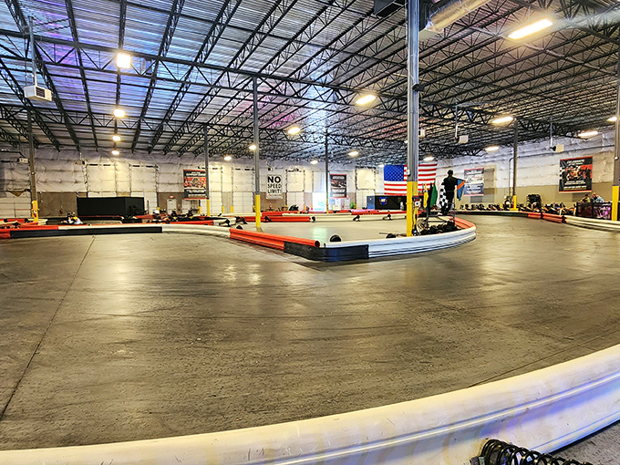 The sprawling indoor track at K1 Speed beckons speed demons of all ages. Where else can you legally drive this fast without a state trooper on your tail? 
