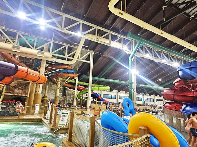 The FlowRider surf simulator: where California surf culture meets Midwestern practicality. Perfect waves every time, no shark warnings necessary! 