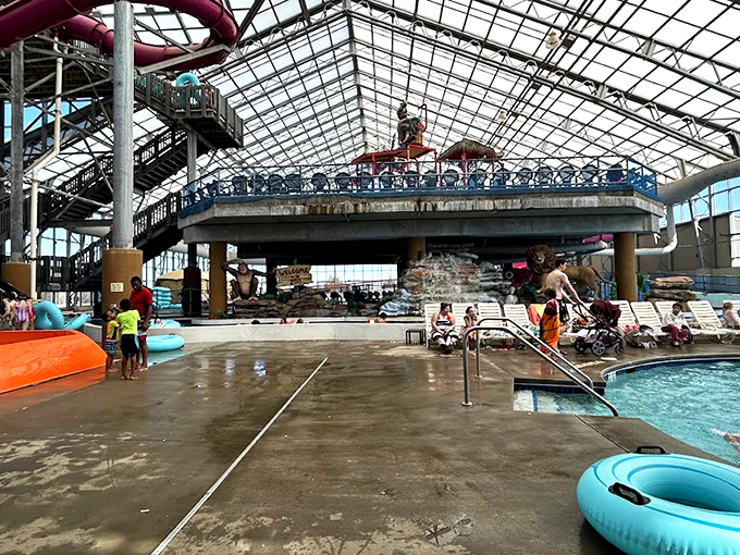 The architectural equivalent of a tropical vacation in Oklahoma. Those colorful tubes aren't just for show &ndash; they're portals to pure, climate-controlled joy regardless of what Mother Nature's brewing outside.