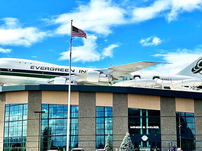 The ultimate Oregon paradox: a Boeing 747 that's never leaving the ground but will send you soaring through water slides. Aviation meets aquatics in McMinnville.