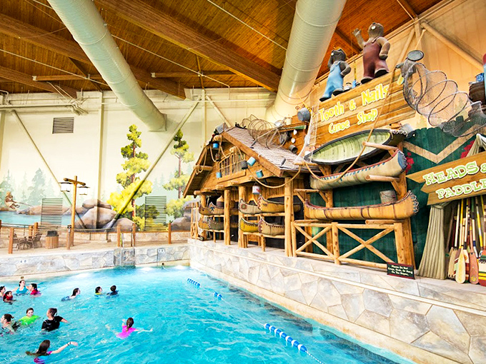 Fort Mackenzie stands like a water-soaked Ewok village, where the only galactic battle is who gets drenched by the giant tipping bucket first.