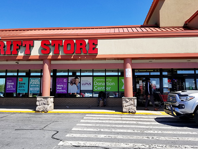 The iconic red-roofed Value Village in Silver Spring stands like a beacon for treasure hunters, promising adventures in affordable retail archaeology.