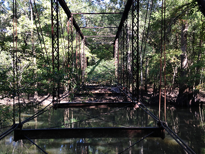 The rusted skeleton of Bellamy Bridge stretches across the Chipola River like an iron dinosaur that forgot to evolve. History and hauntings included at no extra charge.