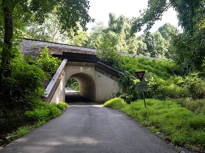 Innocence by day, mystery by night. The unassuming entrance to Bunny Man Bridge looks like something from a storybook&mdash;until the sun sets.