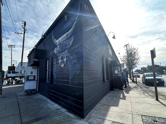 The unassuming black exterior with its white bull skull logo is barbecue's version of a speakeasy &ndash; you're not supposed to find greatness this easily.