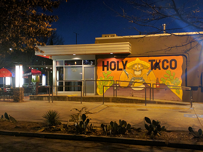 The colorful mural outside Holy Taco isn't just wall decoration&mdash;it's a promise of the flavor fiesta waiting inside this East Atlanta Village gem.