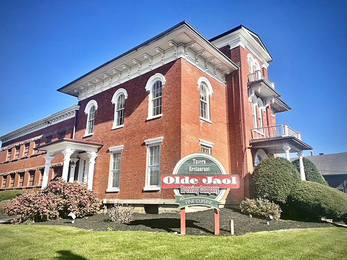 The pink azaleas welcome you like old friends at Olde Jaol's entrance, where the historic brick exterior hints at its law-and-order past.