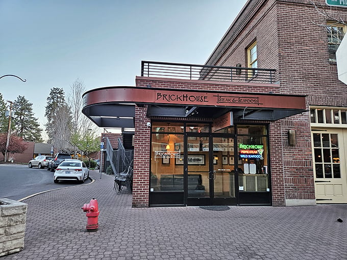 The unassuming brick exterior hides culinary greatness like Clark Kent's glasses hide Superman. Downtown Bend's worst-kept delicious secret.
