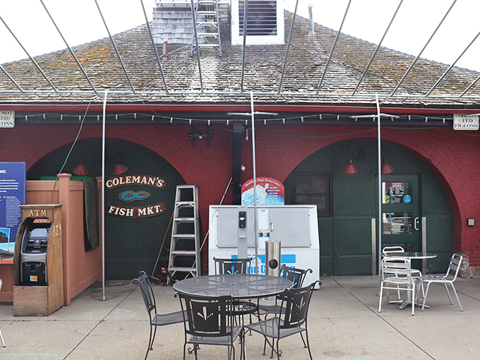 That neon sign isn't just illumination—it's a beacon of hope for seafood lovers stranded in landlocked West Virginia.
