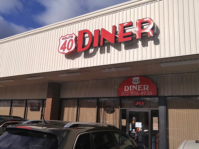 The unassuming exterior of Route 40 Diner belies the culinary treasures within. Like finding a diamond in a strip mall, this Bear landmark promises comfort without pretension. 