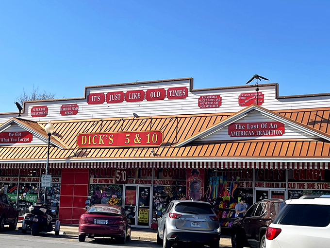 The glowing neon sign of Dick's 5 & 10 beckons like a lighthouse of nostalgia on Branson's main strip. "It's Just Like Old Times" isn't just a slogan&mdash;it's a promise. 